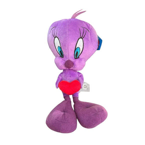 Toys | Looney Tunes 14 Tweety Bird Purple Holding Red Heart Plush ...